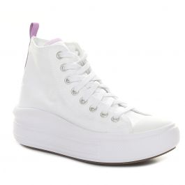 Sneakers Bambino Converse Chuck Taylor All Star Move Platform Bianco Viola